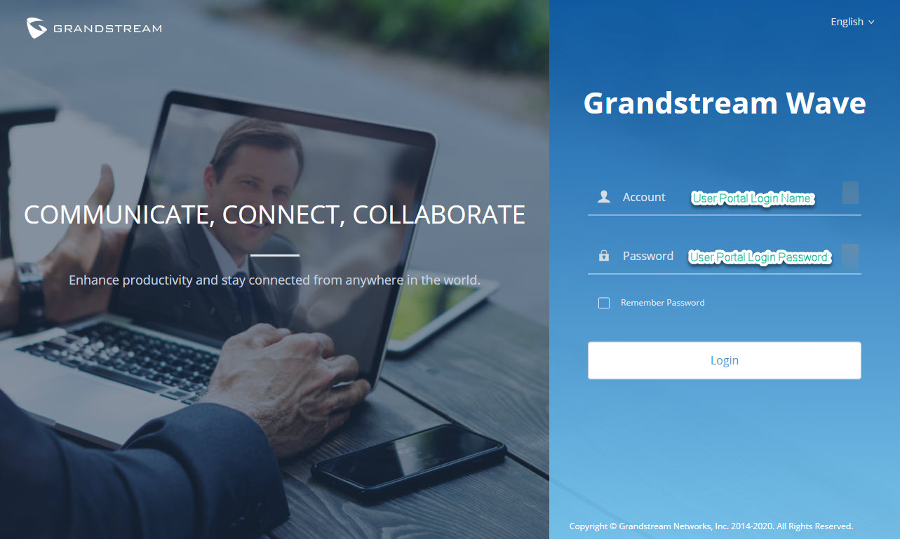 Step-by-Step Quickstart using the Grandstream (WebRT) Web Wave UCM62XX application